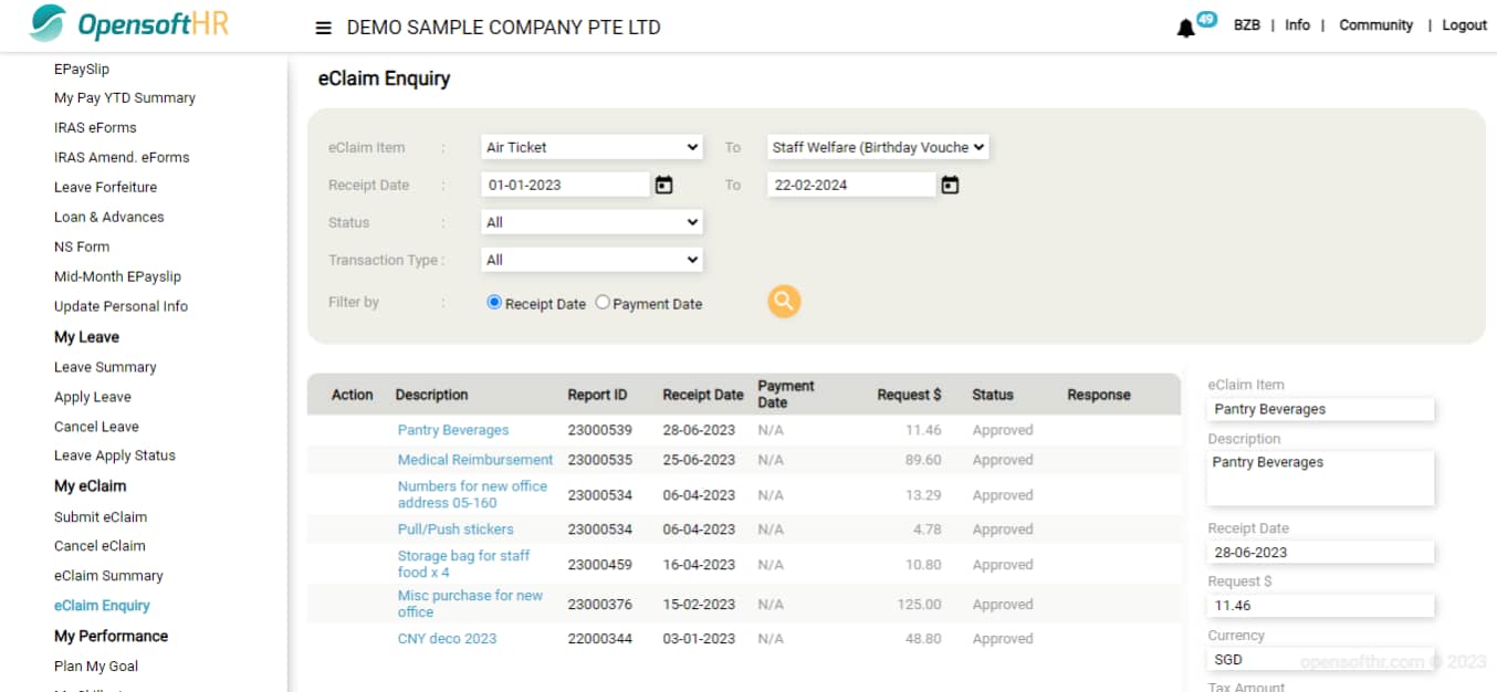8 Essential Features of an Expense Claim ESS Portal - Opensoft HR