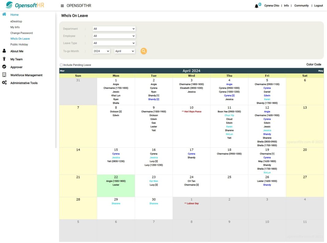 How OpensoftHR Leave Calendar Can Help You Streamline Your Leave ...